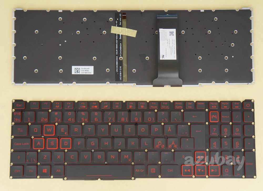 Scandinavian Nordic Swedish Finnish Norwegian Danish Keyboard For Acer ...