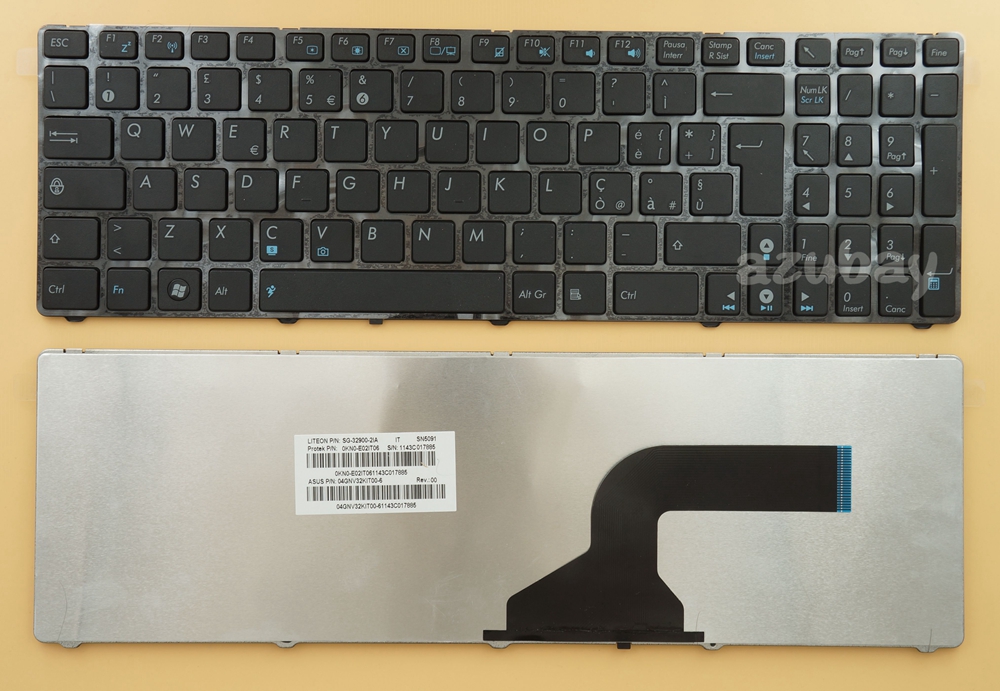 Azubay.com Italian Keyboard IT Tastiera Italiana for Laptop Asus N51 ...
