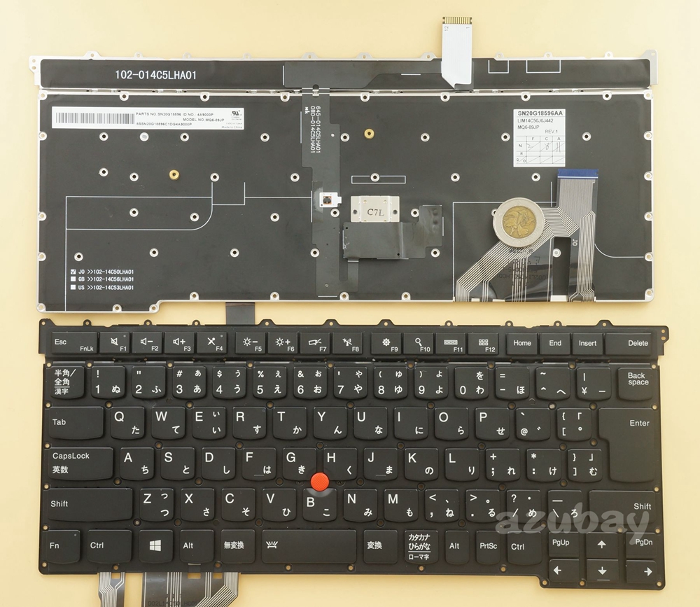 Azubay.com Japanese JP JA Keyboard for Lenovo Thinkpad X1 Carbon 3rd ...