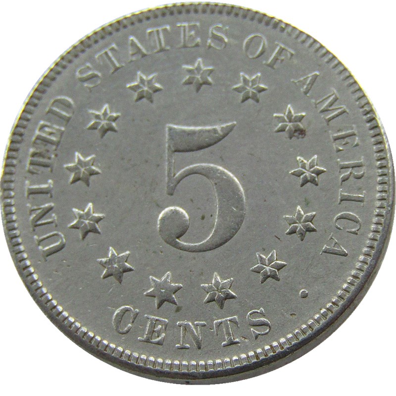 US 1883 Shield Nickel Five Cents Copy Coin