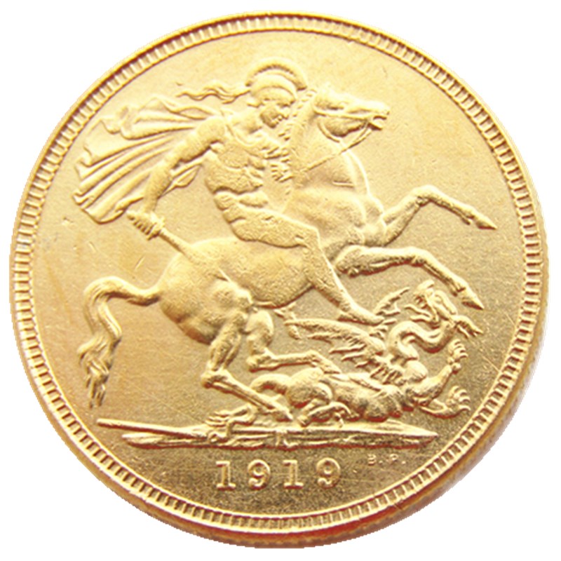 United Kingdom 1919 1 Sovereign Gold Plated Copy Coin