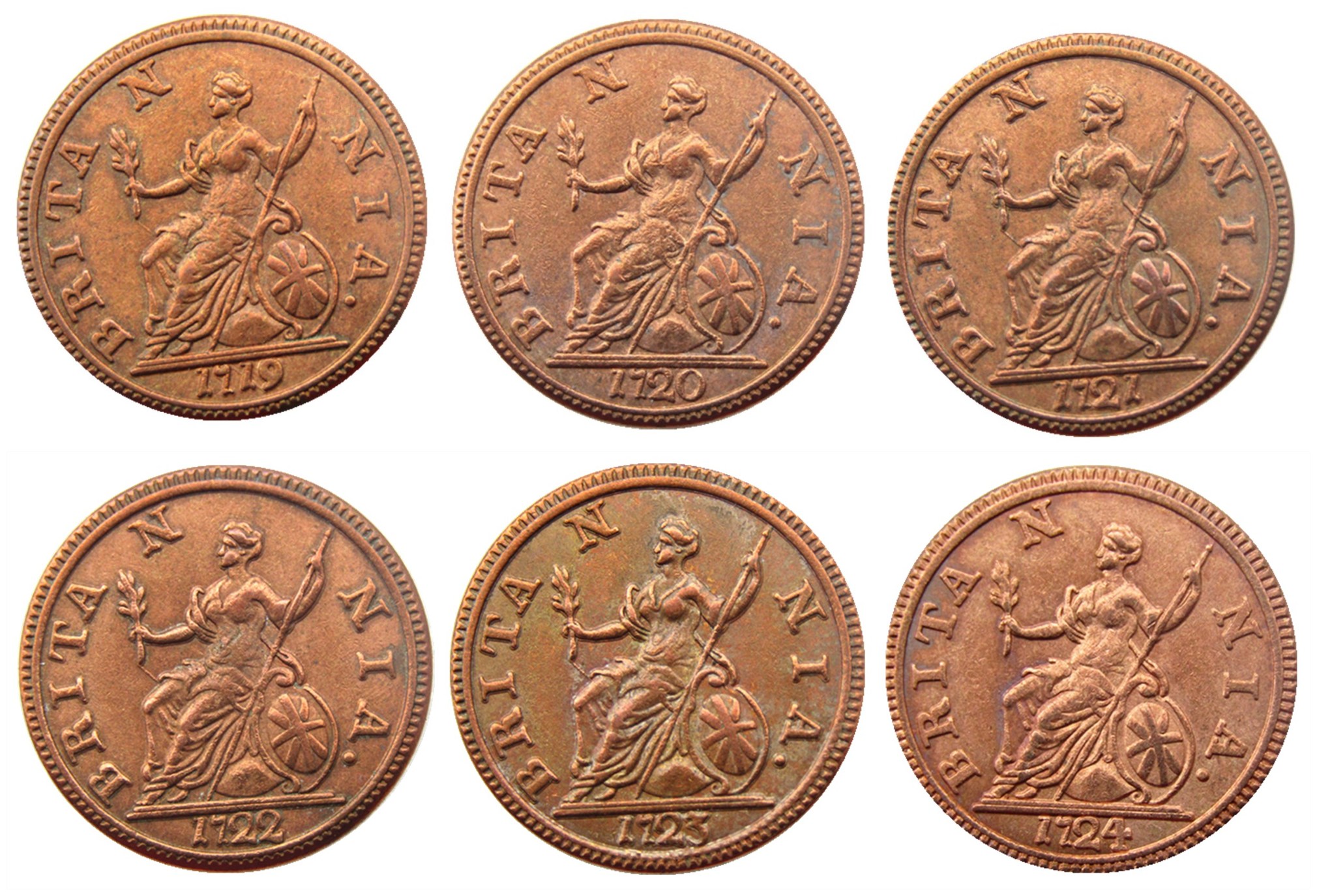 UK 1724 Browsing British Coins of George I,very rare copy coin