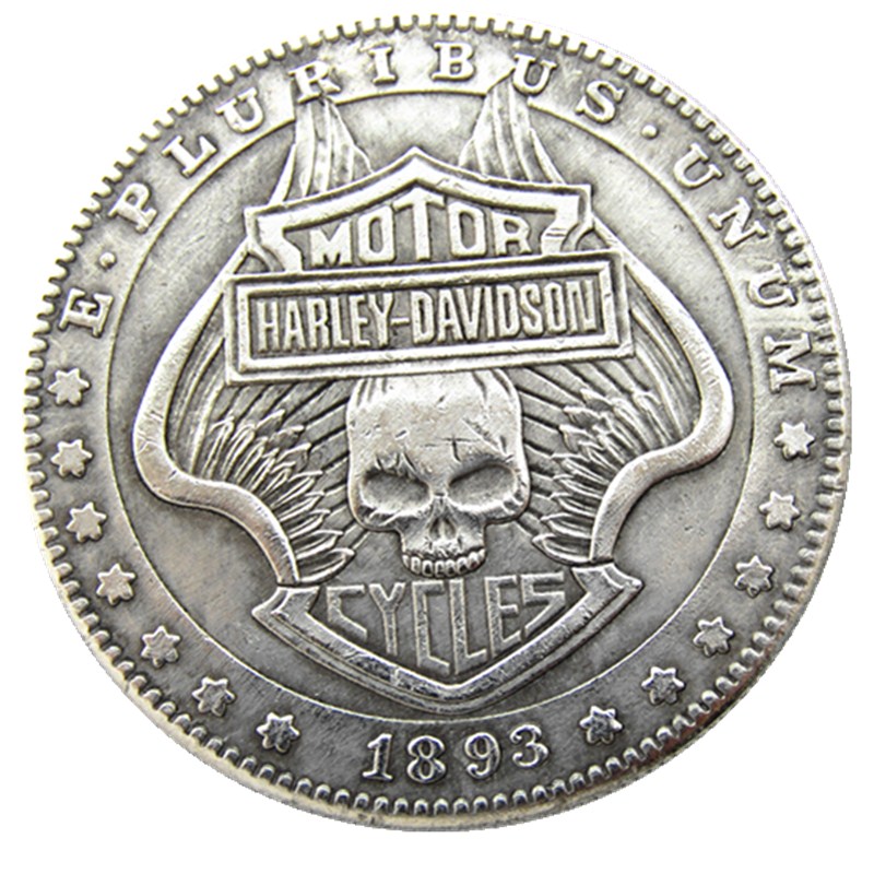 HOBO US Morgan Silver Plated Dollar skull zombie skeleton Coin