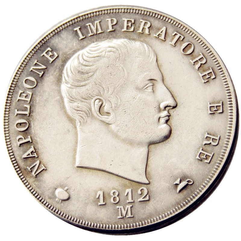 ITALIAN STATES, KINGDOM OF NAPOLEON, Napoleon I, 5 Lire, Silver Plated ...