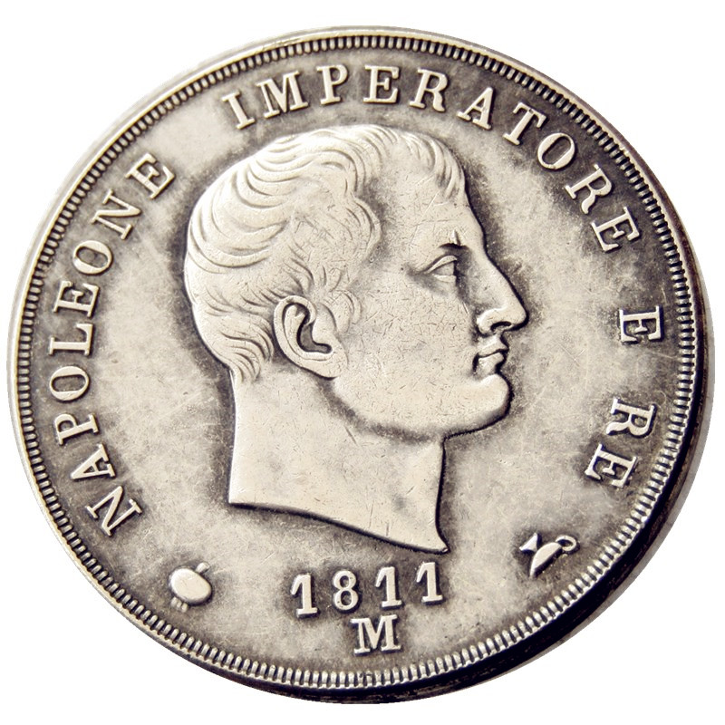 ITALIAN STATES, KINGDOM OF NAPOLEON, Napoleon I, 5 Lire, Silver Plated ...