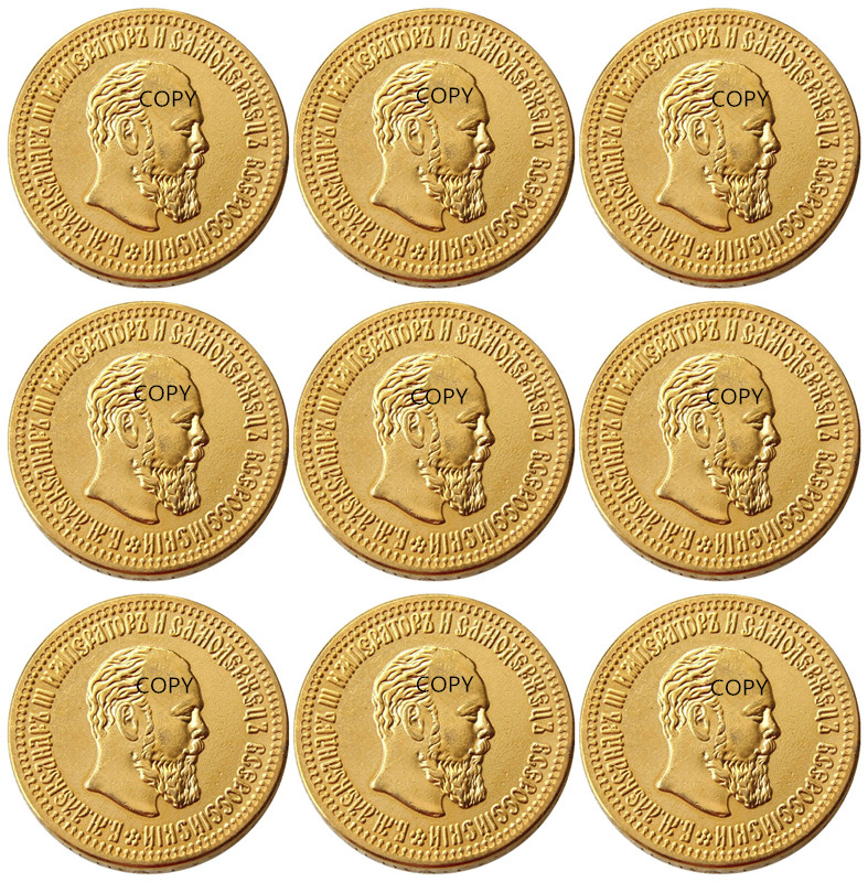 Russian 10 ROUBLES Real Gold Plated Copy Coins