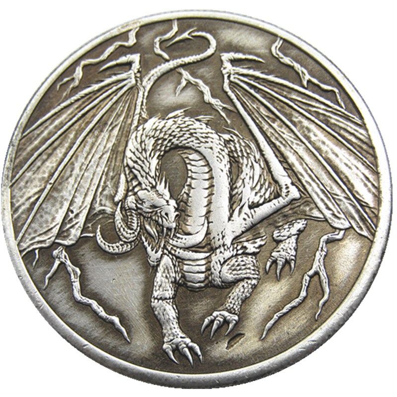 HOBO US Morgan Silver Plated Dollar skull zombie skeleton Coin