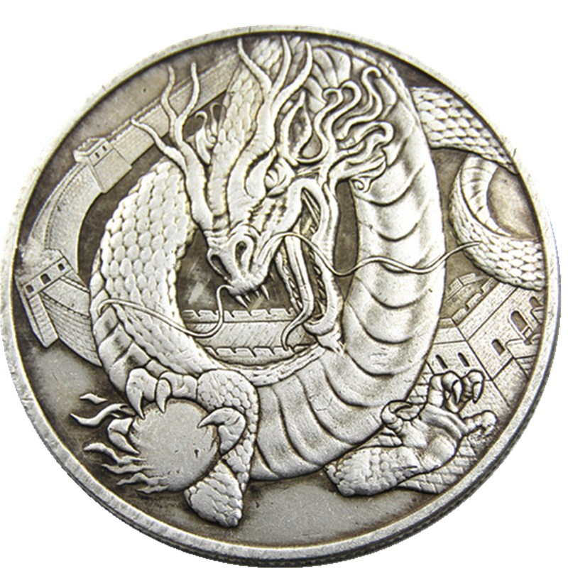 HOBO US Morgan Silver Plated Dollar skull zombie skeleton Coin