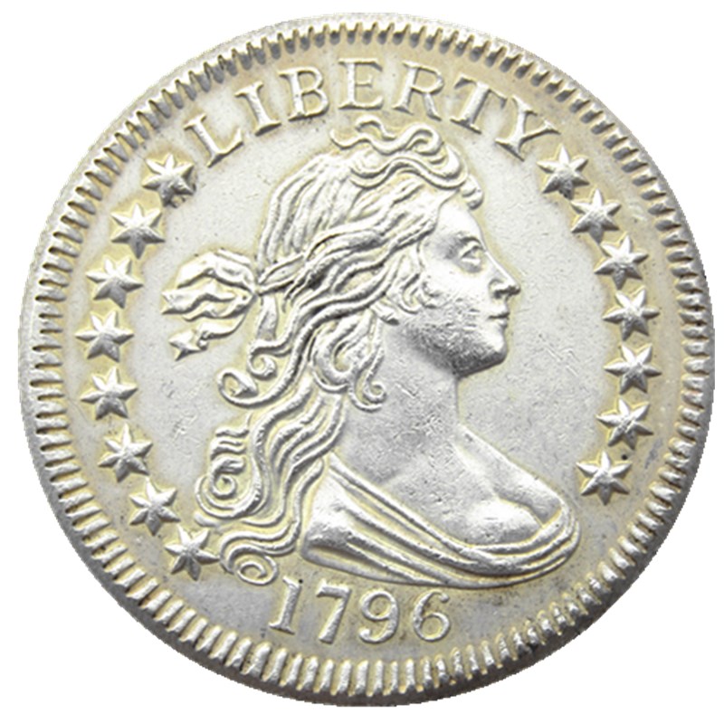 US 1796 Draped Bust Quarter Dollar Silver Plated Copy Coin