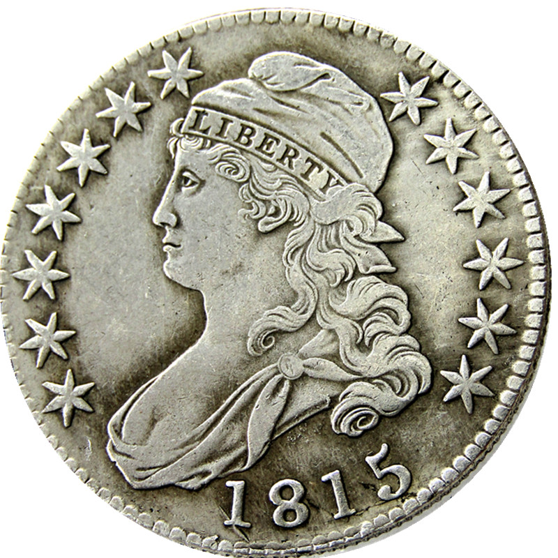90% Silver US 1815 Capped Bust Half Dollar Copy Coin