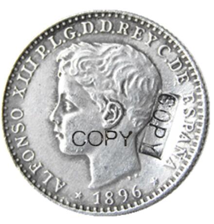 Puerto rico 1896 10 centavos Silver Plated Copy Coins