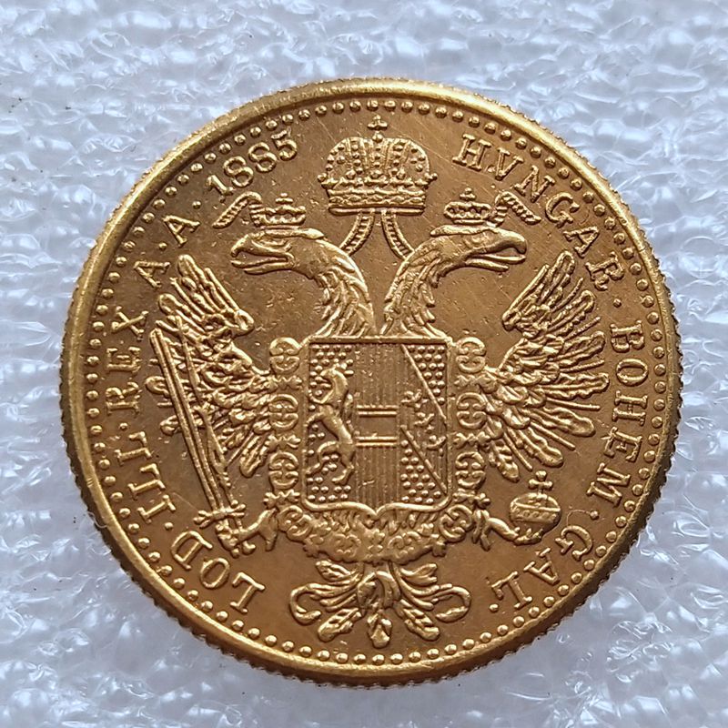 Austria 1 Ducat -Franz Joseph I 1885 Diameter 20MM Pure Gold-Plated Coins