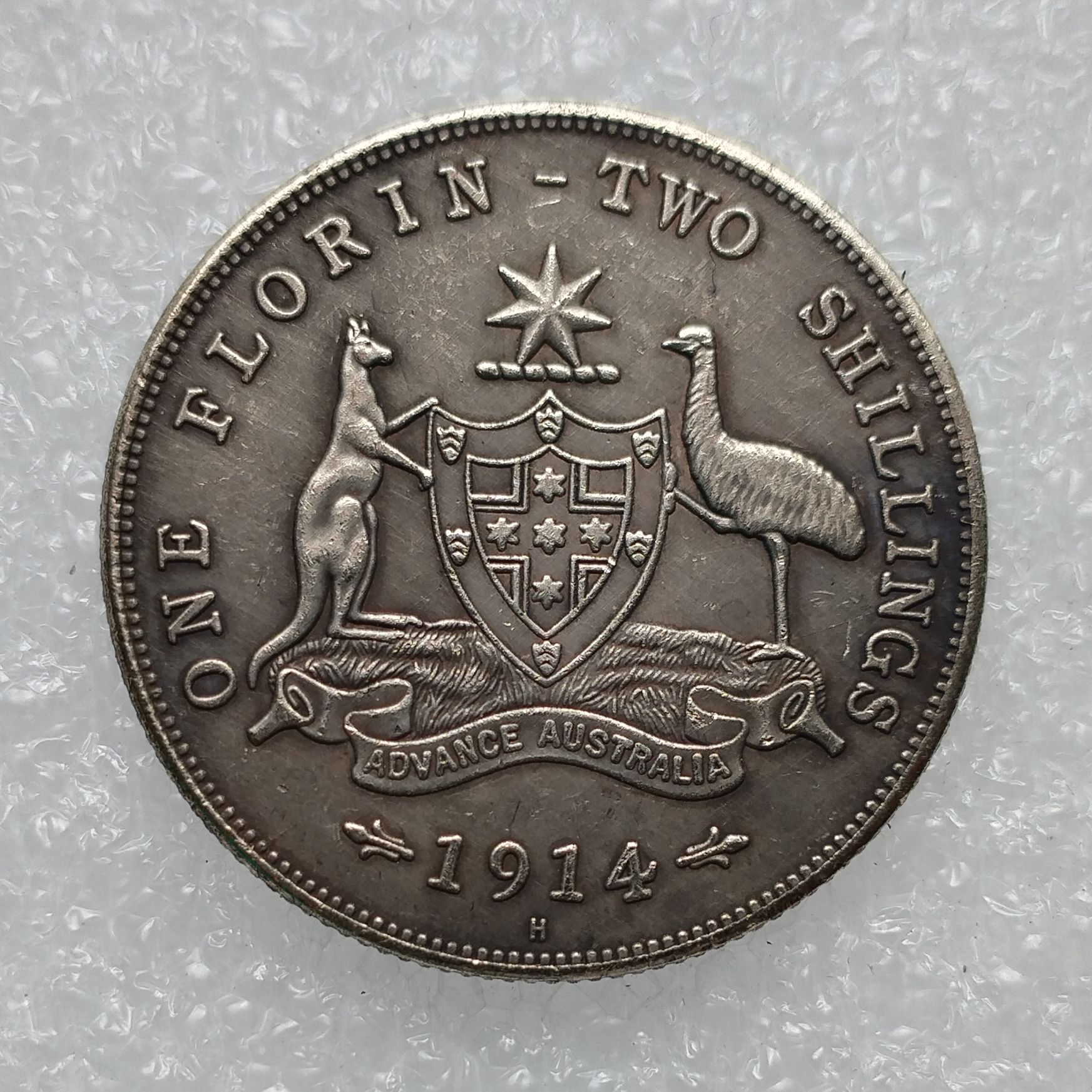 Australia 1 Florin George V 1914 Silver Plated Copy Coins (28.5MM)