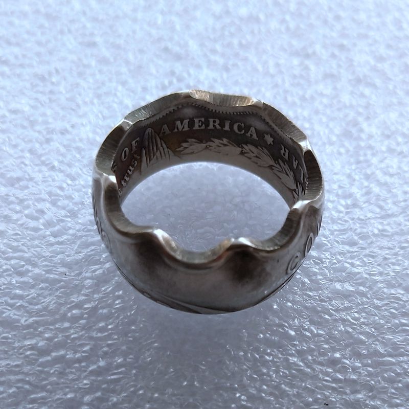 Handmade Ring By France Octagonal Coin Silver Plated Copy Coins In ...