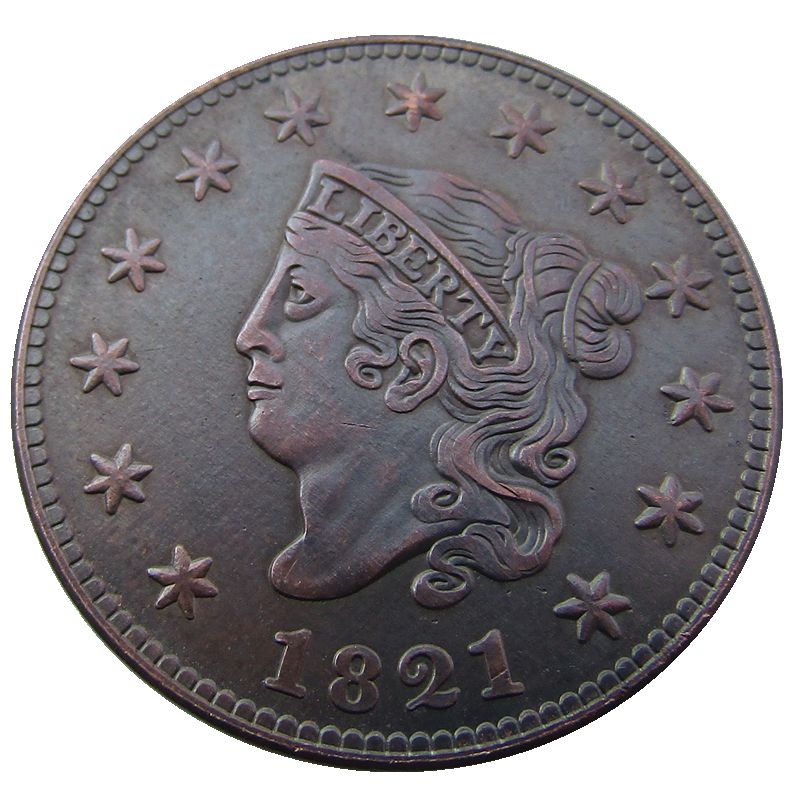 US 1821 Coronet Head Cent Copper