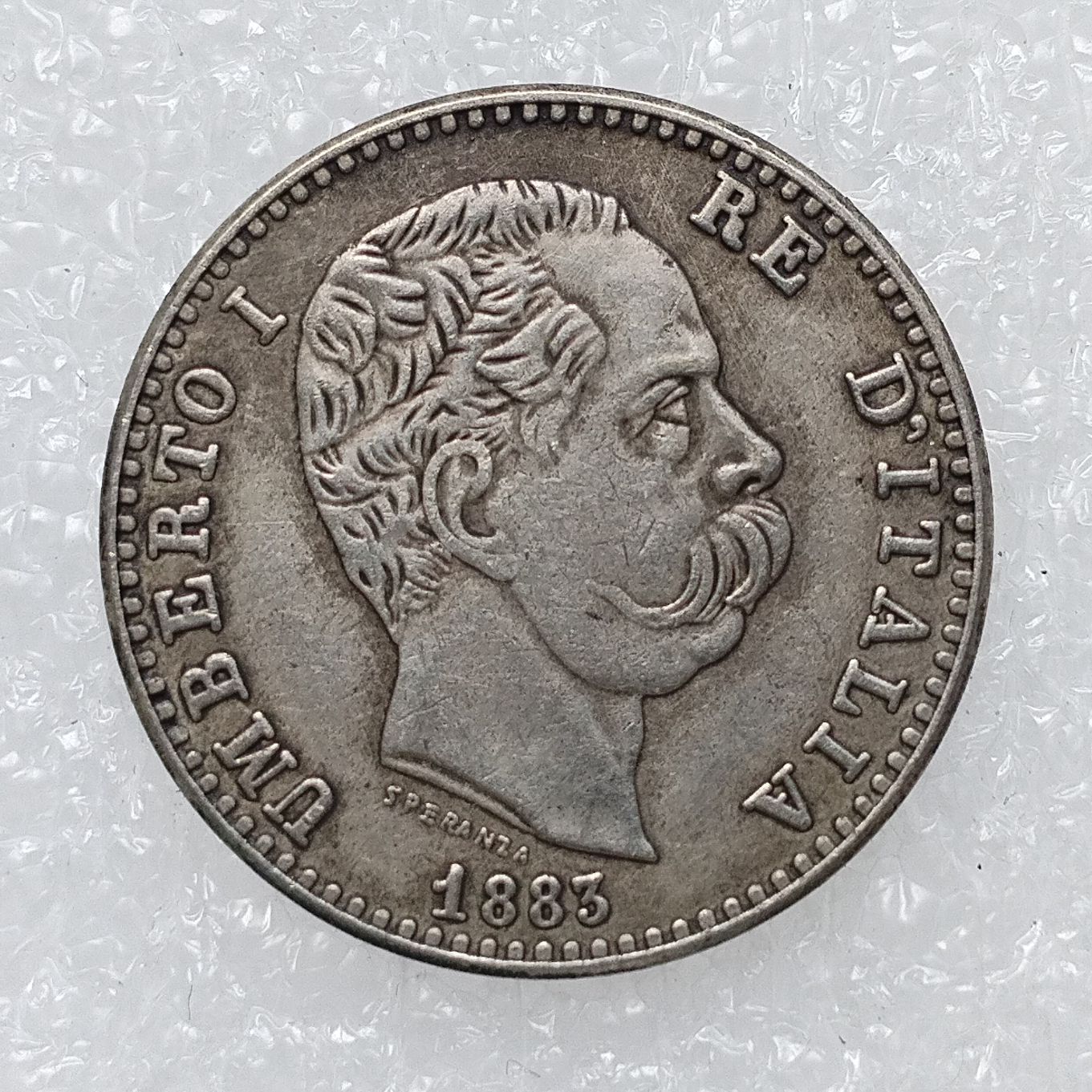 ITALIAN STATES, KINGDOM OF Umberto 1 Lire, 1883 Silver Plated Copy Coin
