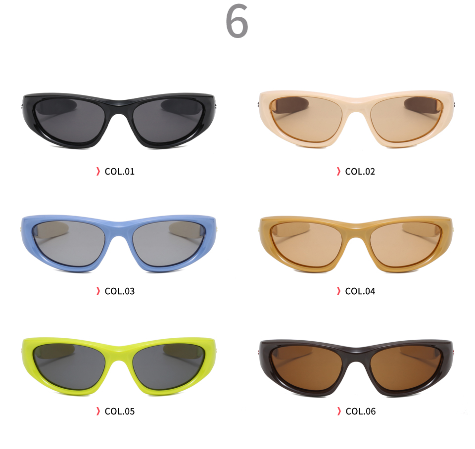 Wholesale China Y2k Wrap Around Sport Rectangle Cat Eye Sunglasses
