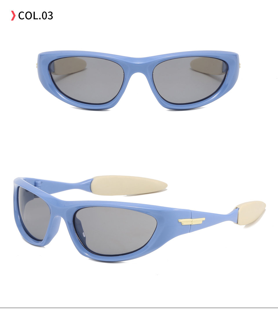 Wholesale China Y2k Wrap Around Sport Rectangle Cat Eye Sunglasses