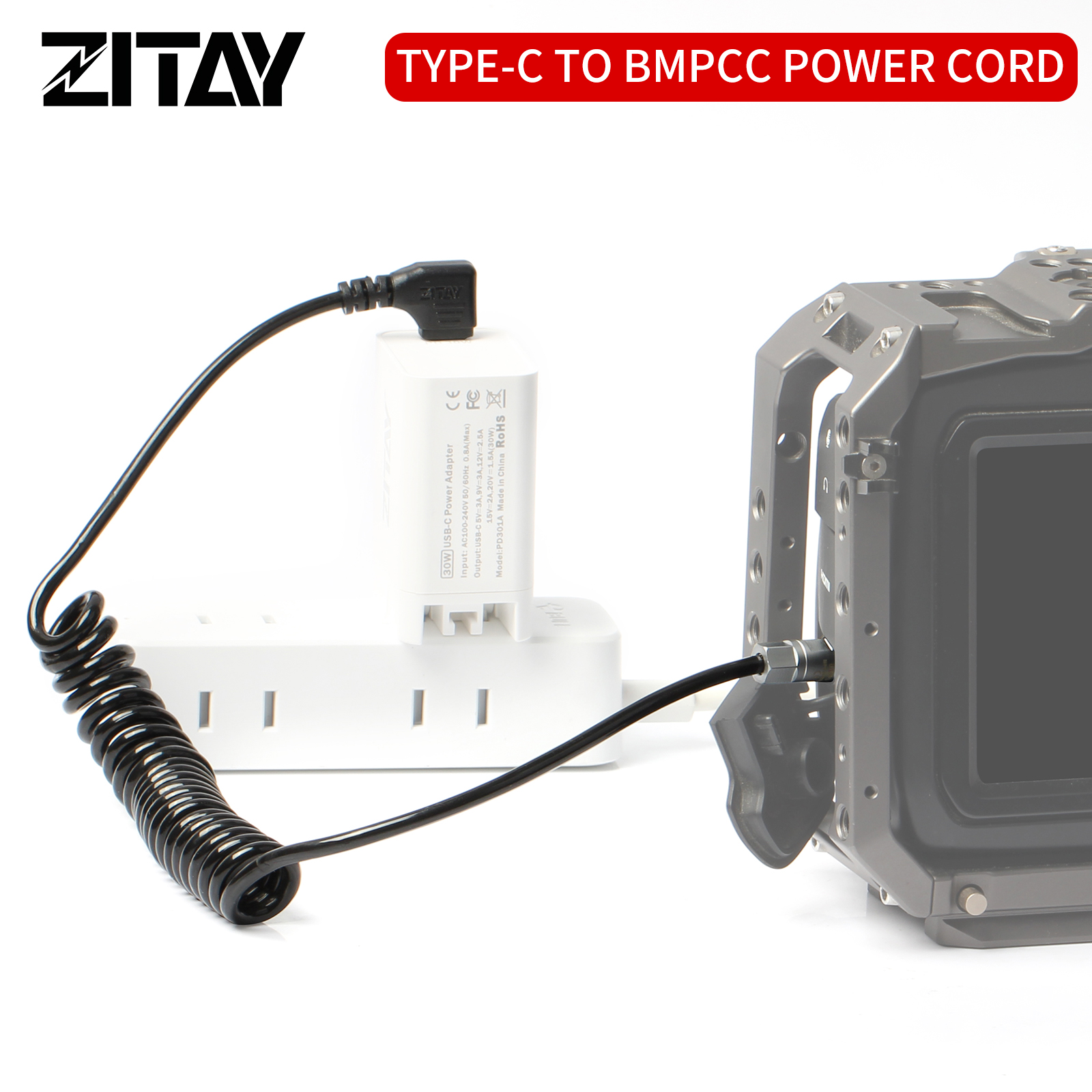 US$ 29.99 - ZITAY USB C to BMPCC 4K 6K Power Cable PD Fast Charger ...