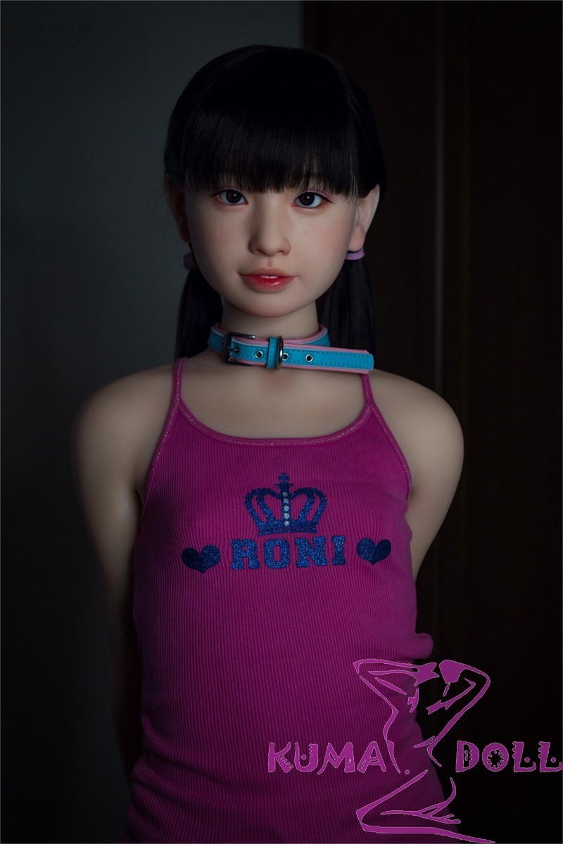 Adorable Flat-Chested Sex Doll in Barbie Pink Halter Top – Cute and Stylish