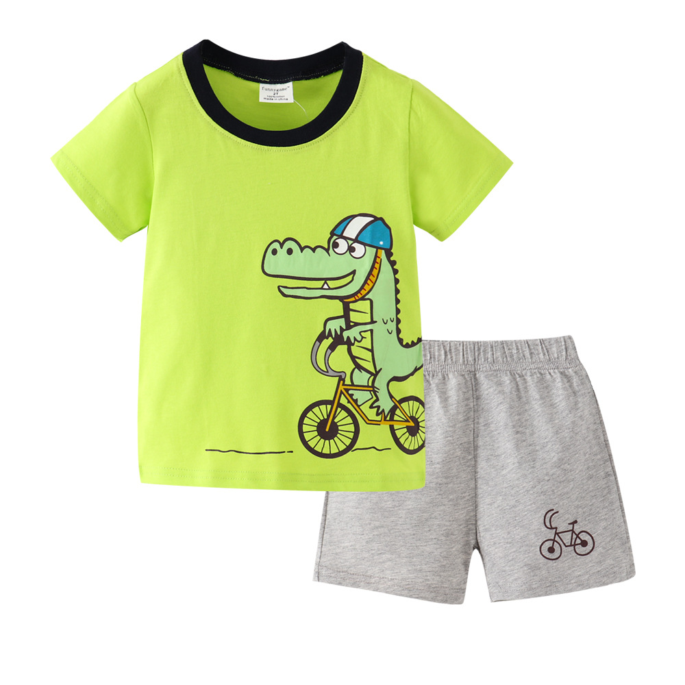 US$ 14.50 - Children's T-shirt shorts set Sparkling green #001 - www ...
