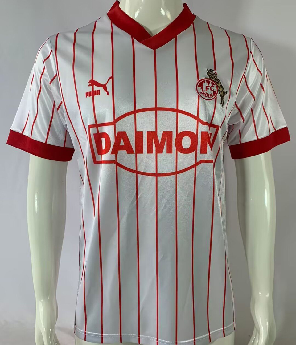 1986/87 1. FC Köln Home White Retro Soccer Jersey