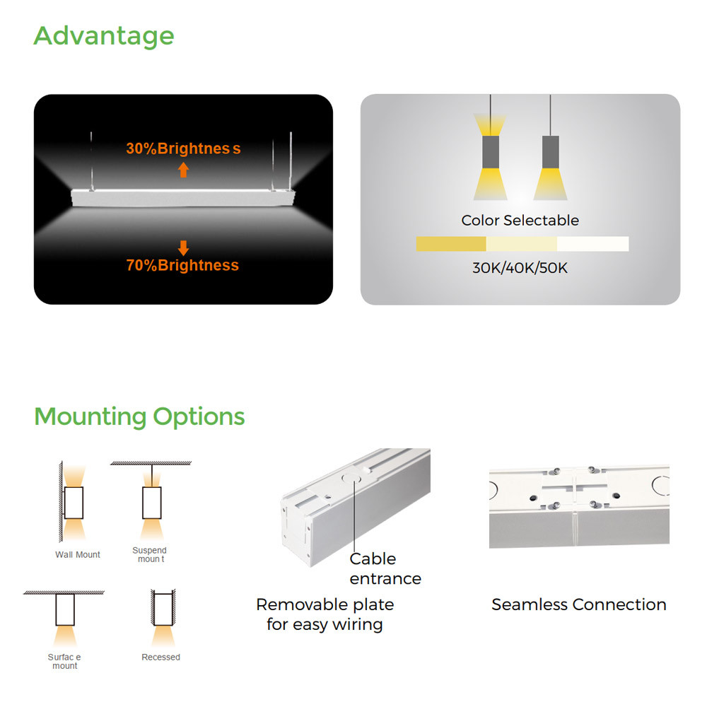 Lambert Direct and Indirect LED Architecture Linear Light 4FT -8FT ...