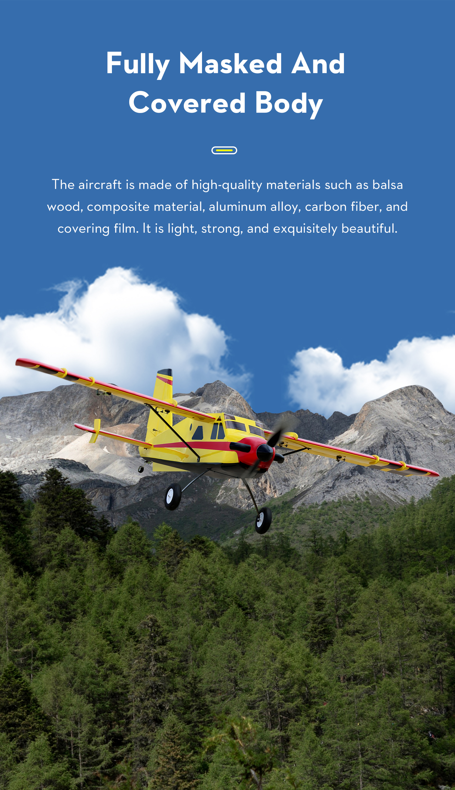 OMPHOBBY 65 Bushmaster RC Balsa Airplane