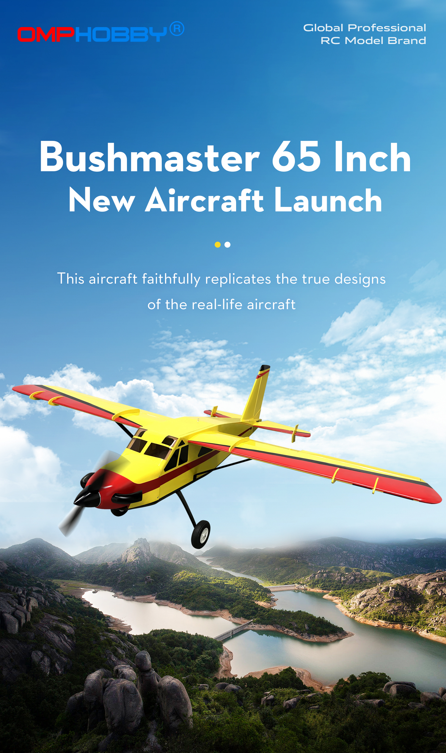 OMPHOBBY 65 Bushmaster RC Balsa Airplane