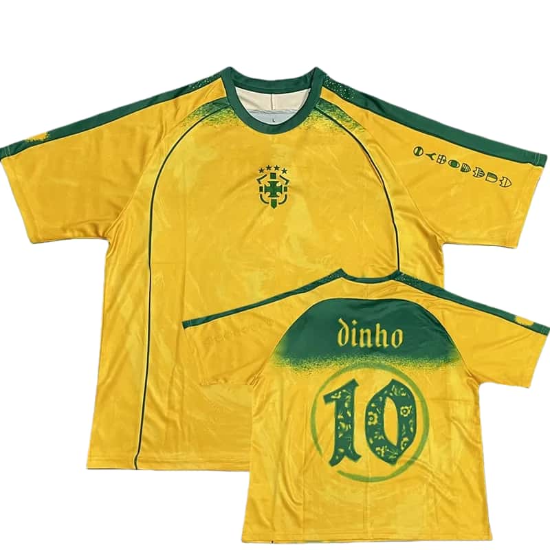 2025-26 Mens Brazil Dinho#10 Yellow Special Edition soccer jersey