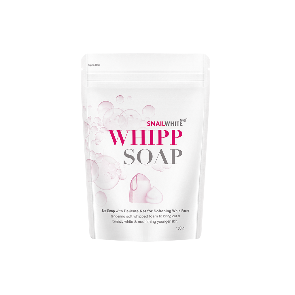 Snail Whipp Soap White Bar with Delicate Net for Softening 100 G Whip ...