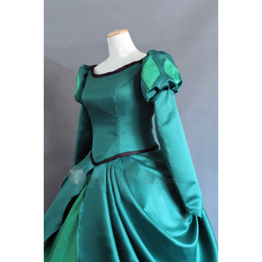 The Little Mermaid Disney Princess Ariel Green Dress Cosplay Costume
