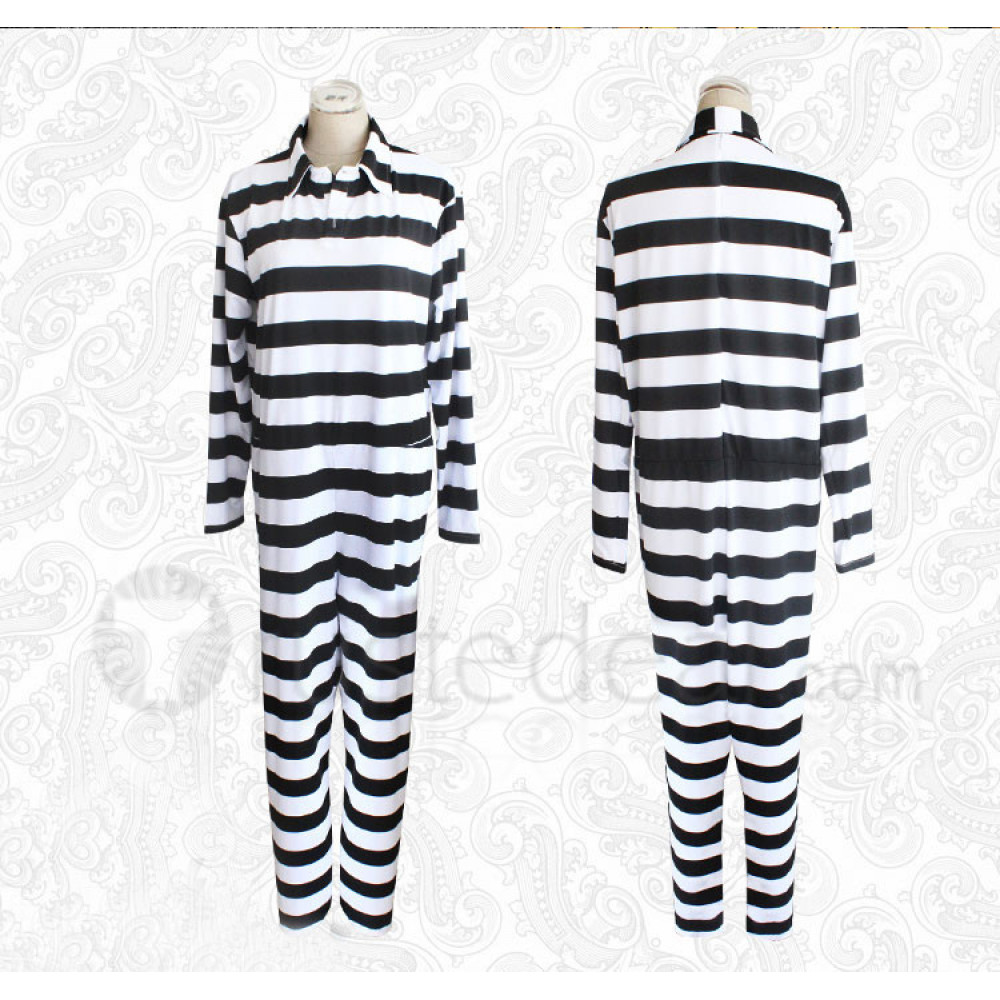 Prison School Fujino Kiyoshi One-piece Stripe Jumpsuit Prison Uniform ...