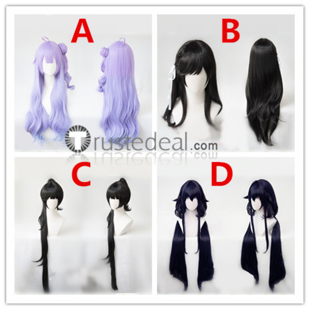 Azur Lane Unicorn Atago Takao Azuma Black Blue Cosplay Wigs