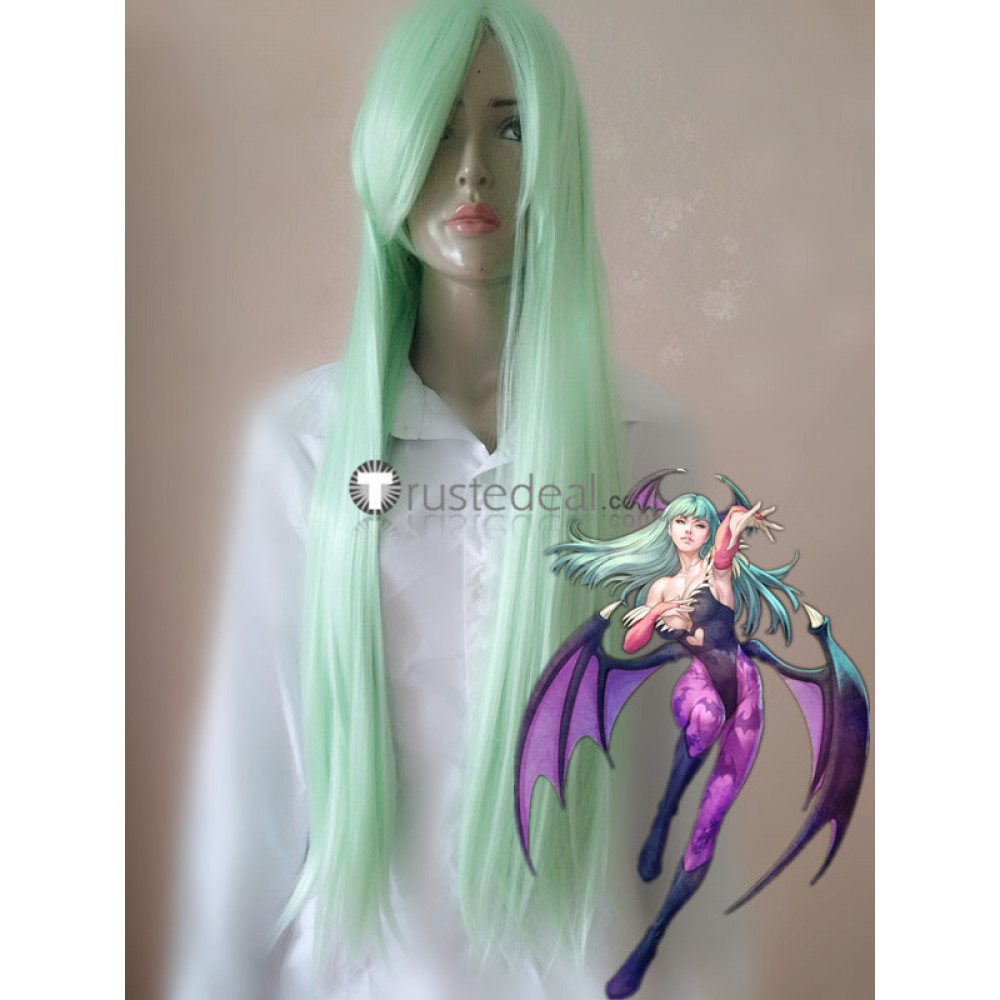 Darkstalkers Morrigan Aensland Greenish Cosplay Wig