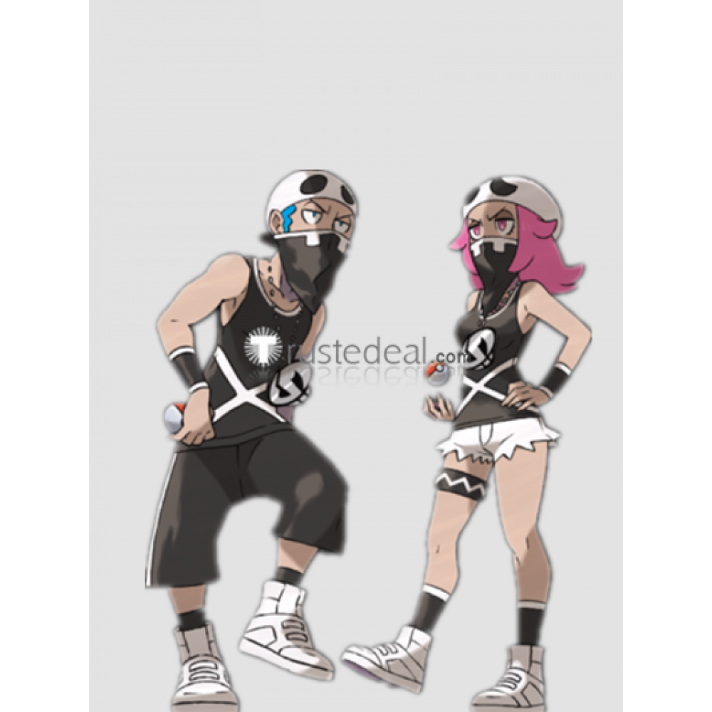 Pokemon Sun and Moon Team Skull Grunts Female Cosplay Costumes