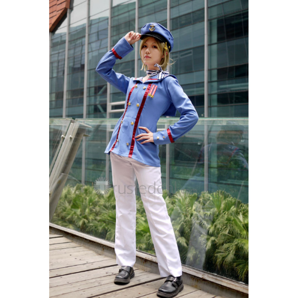 Axis Powers Hetalia Norway Cosplay Costume Light Blue