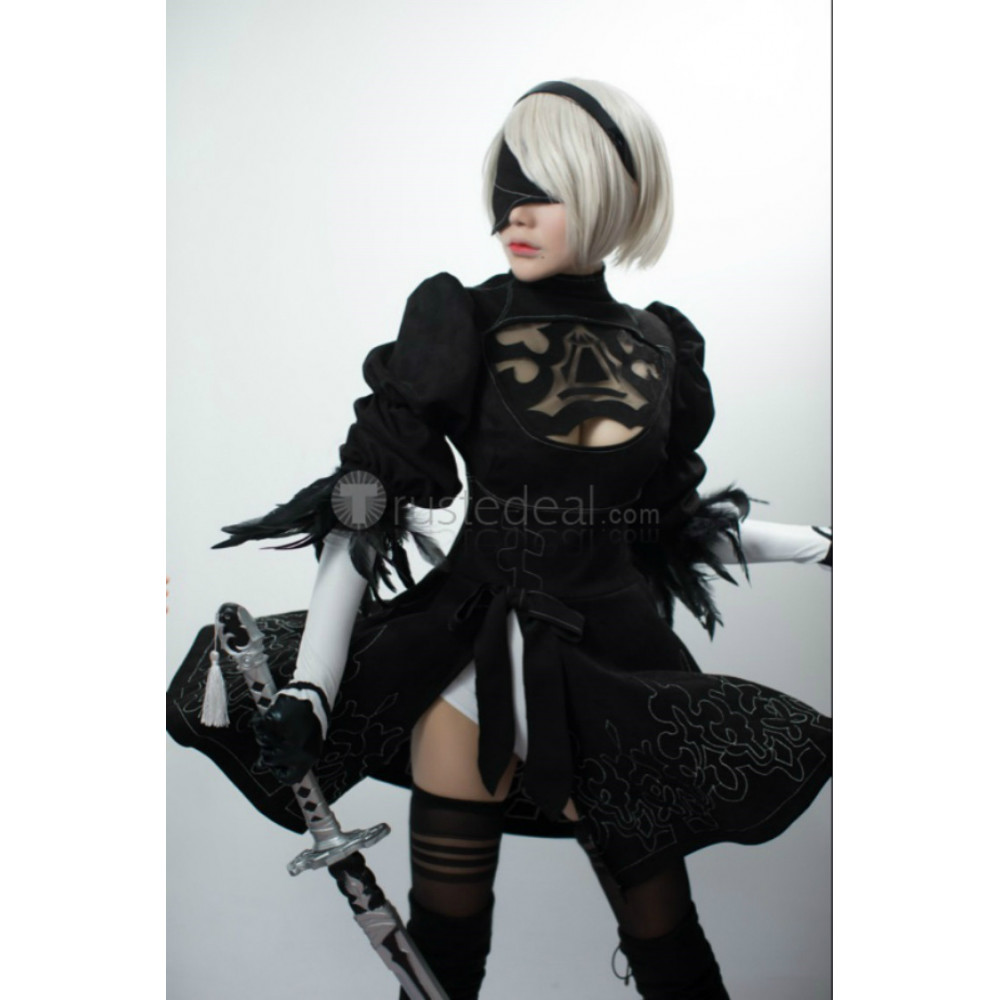Nier Automata 2B Black Gothic Lolita Cosplay Costume