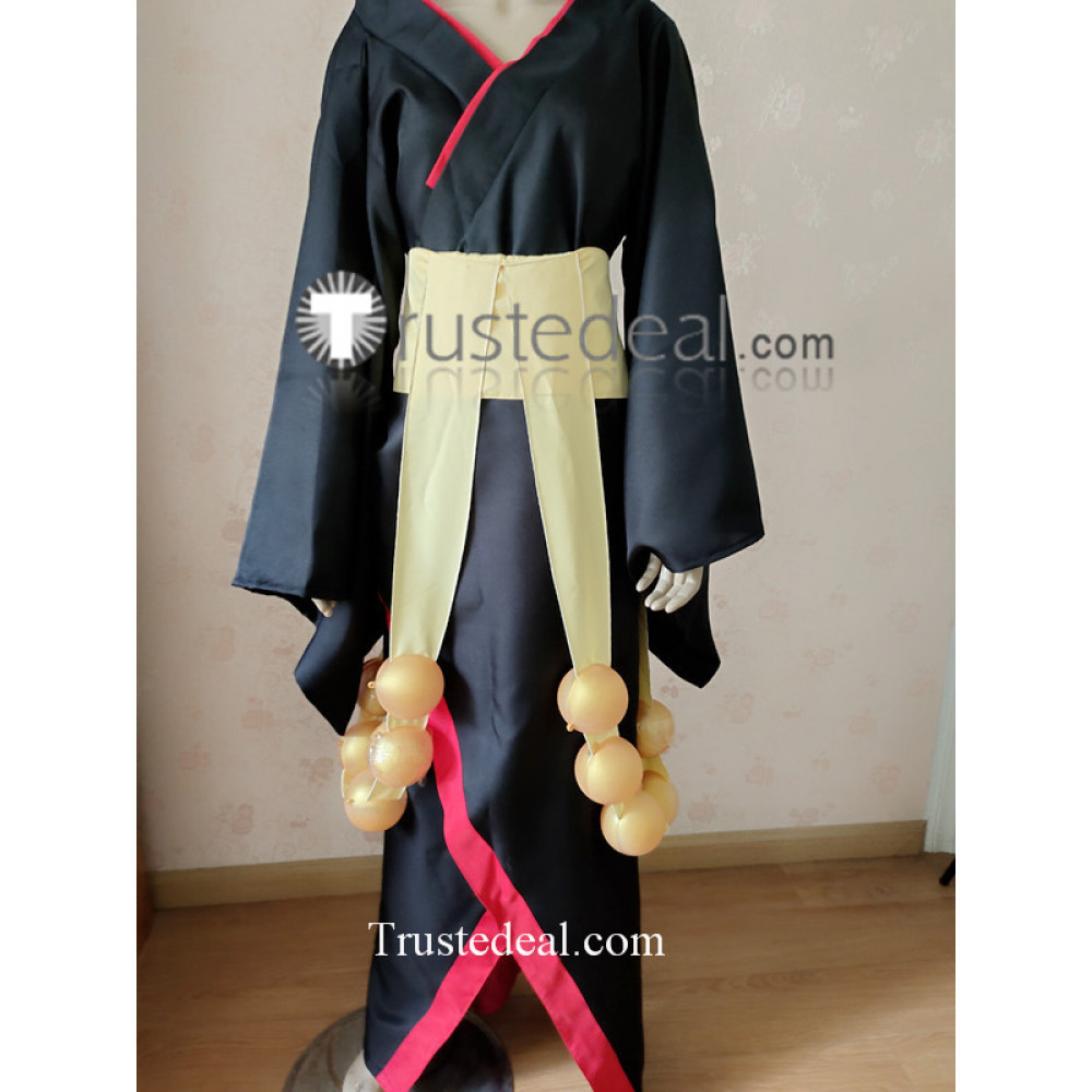 High School DxD Kuroka Black Red Kimono Cat Cosplay Costume