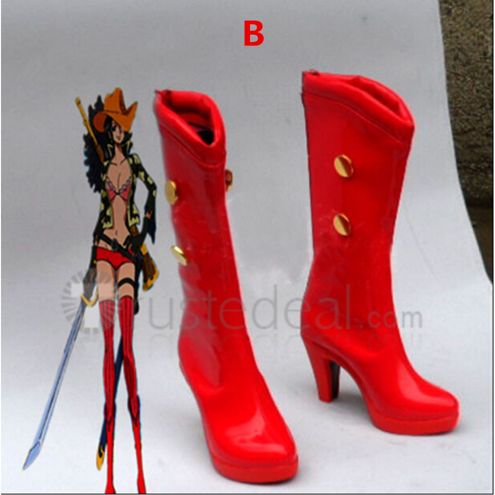 One Piece Robin Nico Red Cosplay Boots