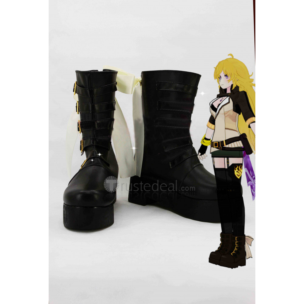 RWBY Volume 2 Yang Xiao Long Hunter Black Platform Cosplay Boots