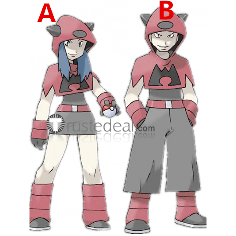 Pokemon Team Magma Grunt Male Female Cosplay Costumes