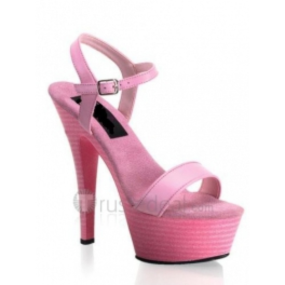 Slick-Surfaced Leather Upper High Heel Open-toes Platform Sexy Sandals ...
