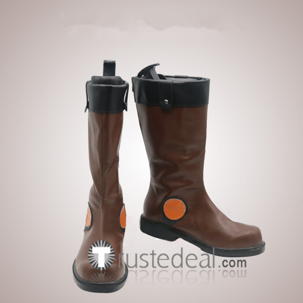 YuGiOh 5DS Yusei Fudo Brown Cosplay Shoes Boots