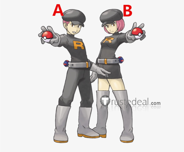 Pokemon Team Rocket Grunts Male Black Cosplay Costume