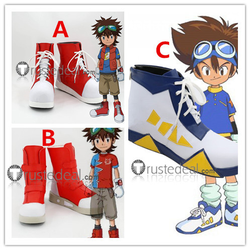 Digimon Adventure DigiDestined Yagami Taichi White Cosplay Shoes Boots