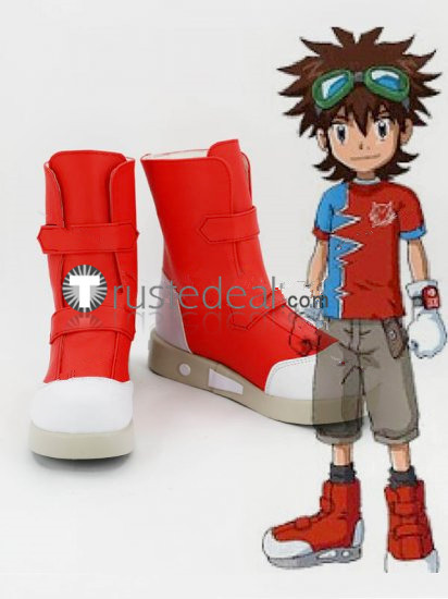 Digimon Adventure DigiDestined Yagami Taichi White Cosplay Shoes Boots