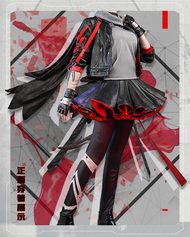 1/3 Delusion Arknights W Babel Black Red Cosplay Costume