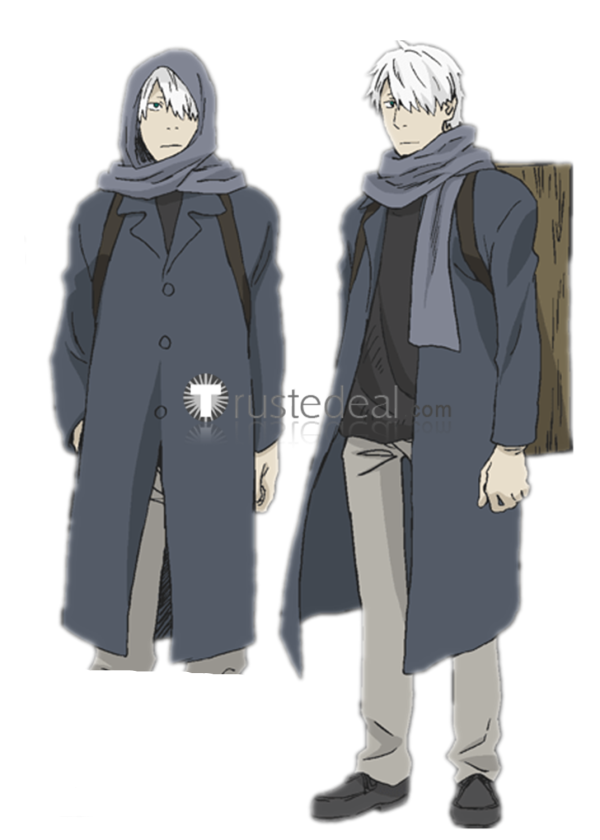 Mushishi Ginko Yoki Brown Blue Coat Cosplay Costumes