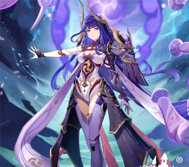 Genshin Impact Beelzebul Raiden Ei Shogun Boss Fight Purple Cosplay Wig